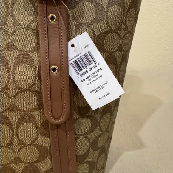 Coach | Bags | Coach Signature Canvasleather Ashton Tote Shoulder Bag ...